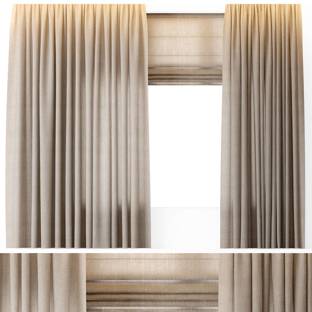 CURTAINS LINEN 3D Model - TurboSquid 1846810
