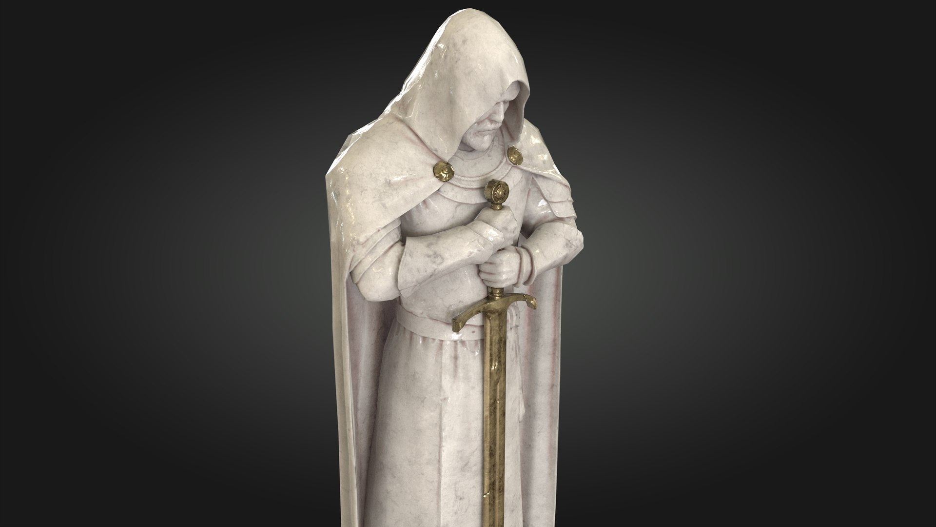 Ancient marble statue knight model - TurboSquid 1713254