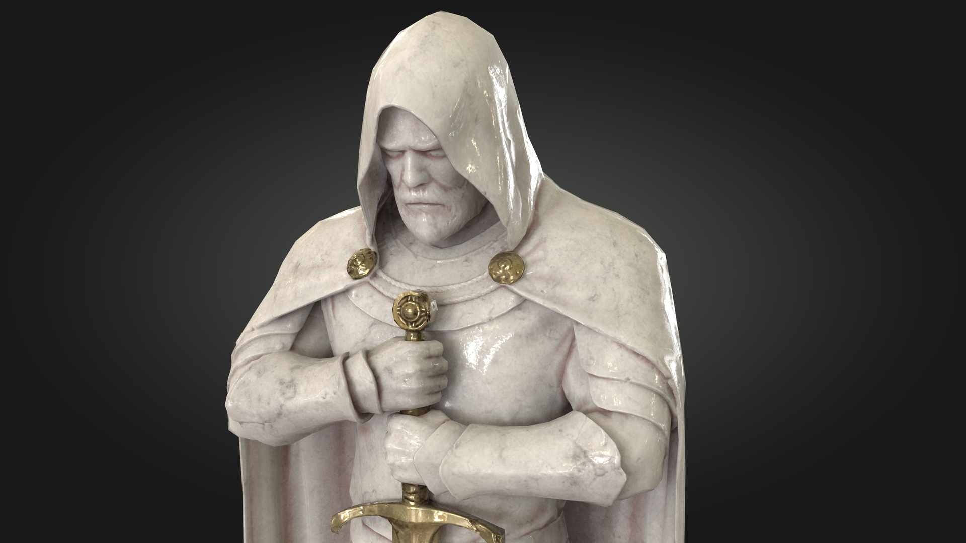 Ancient marble statue knight model - TurboSquid 1713254