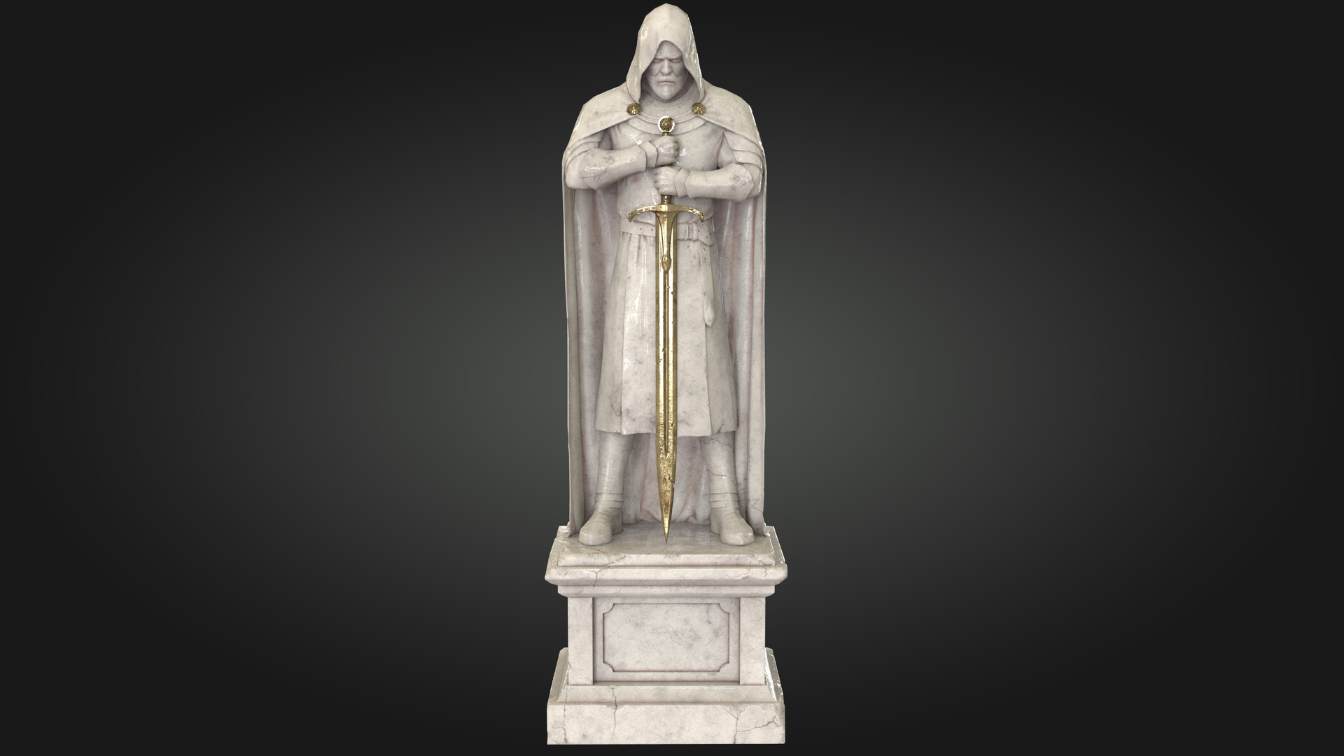 Ancient marble statue knight model - TurboSquid 1713254