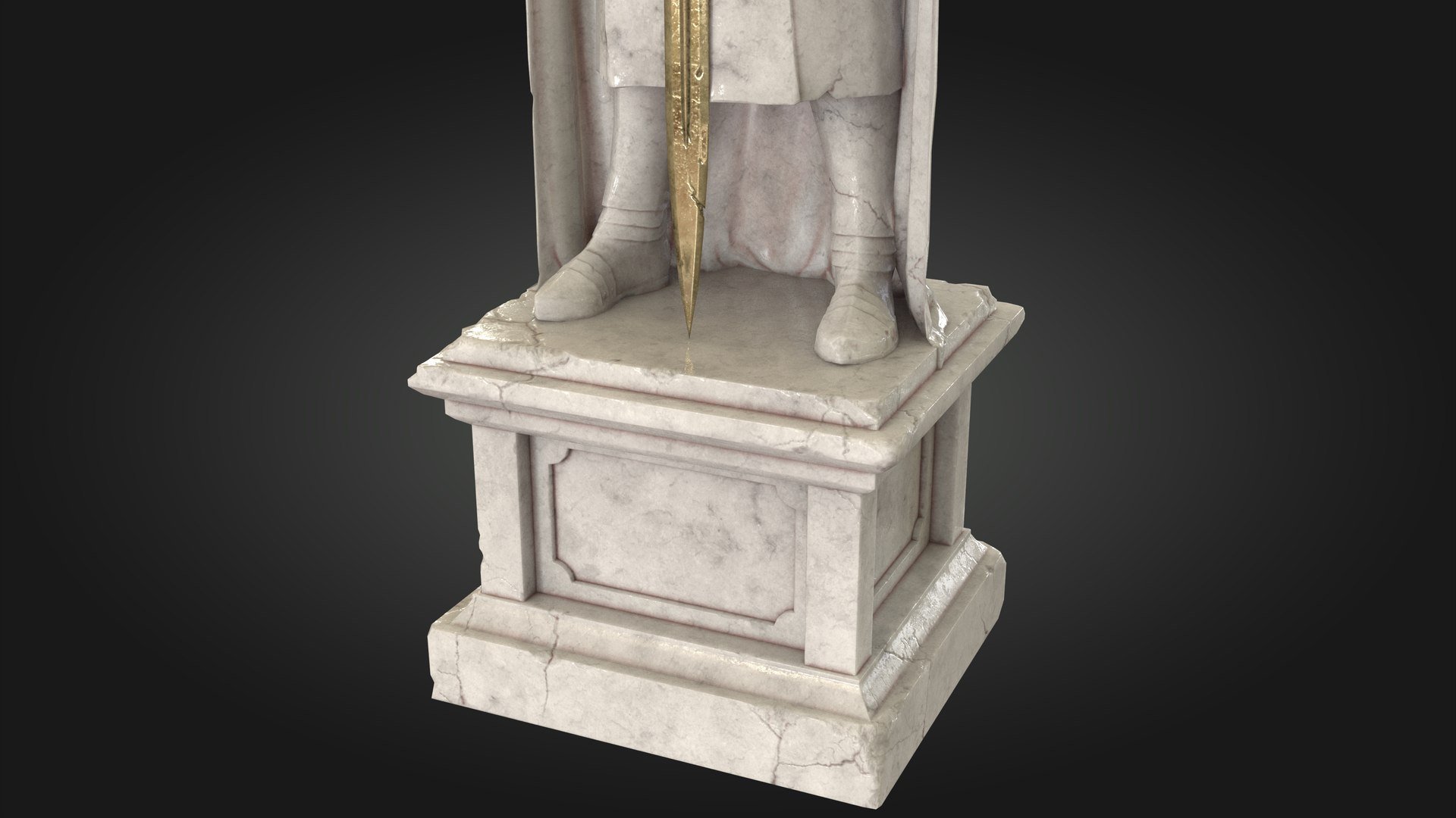 Ancient marble statue knight model - TurboSquid 1713254
