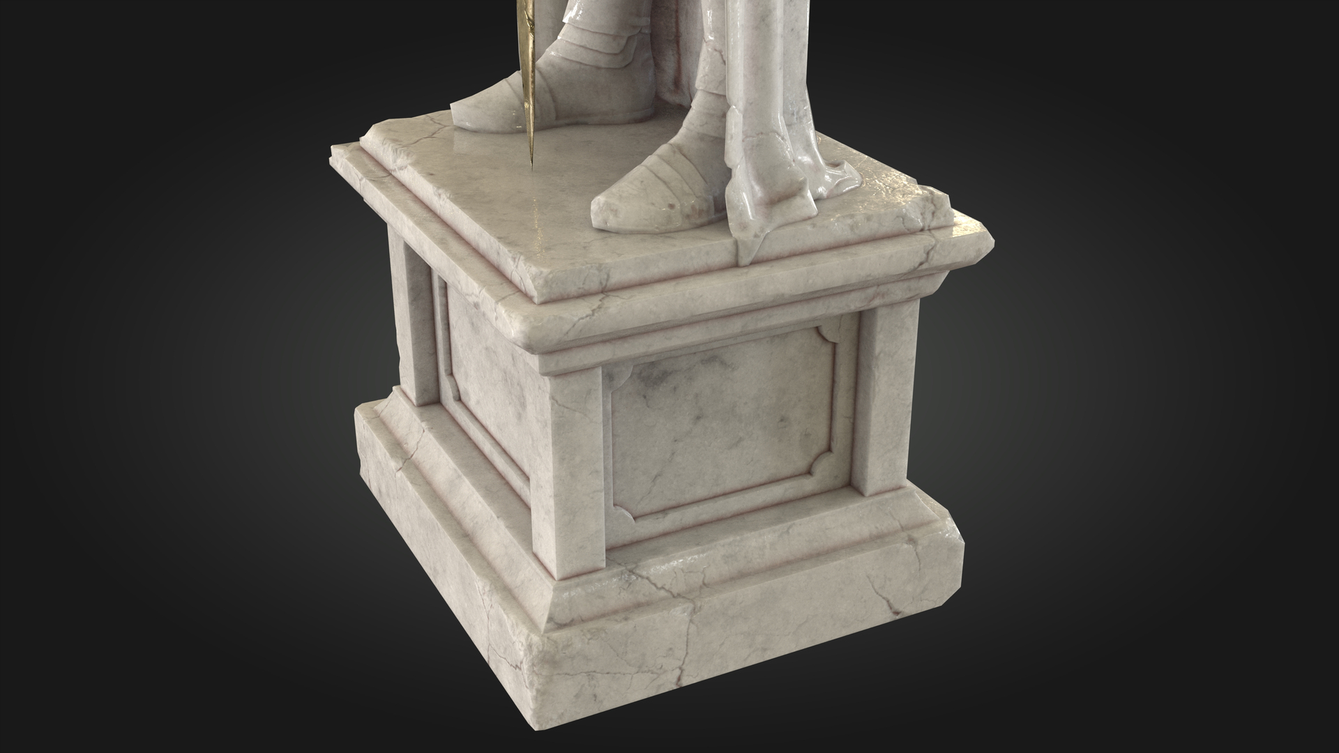 Ancient marble statue knight model - TurboSquid 1713254