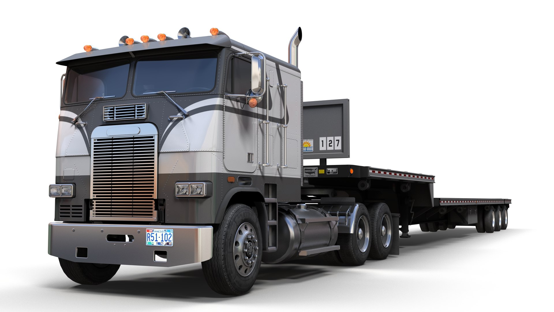3D Freightliner FLT Dropdeck Trailer - TurboSquid 2049182