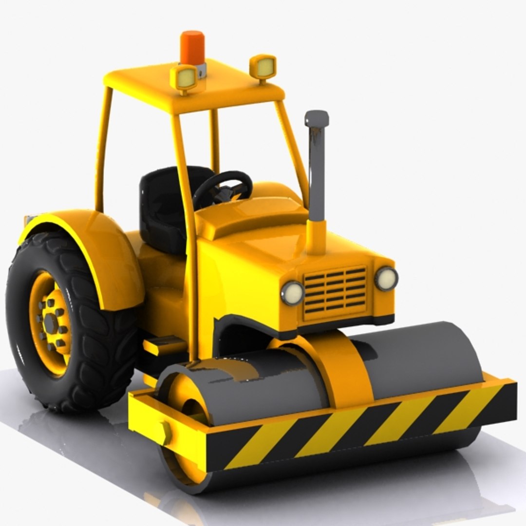 3d Cartoon Road Roller