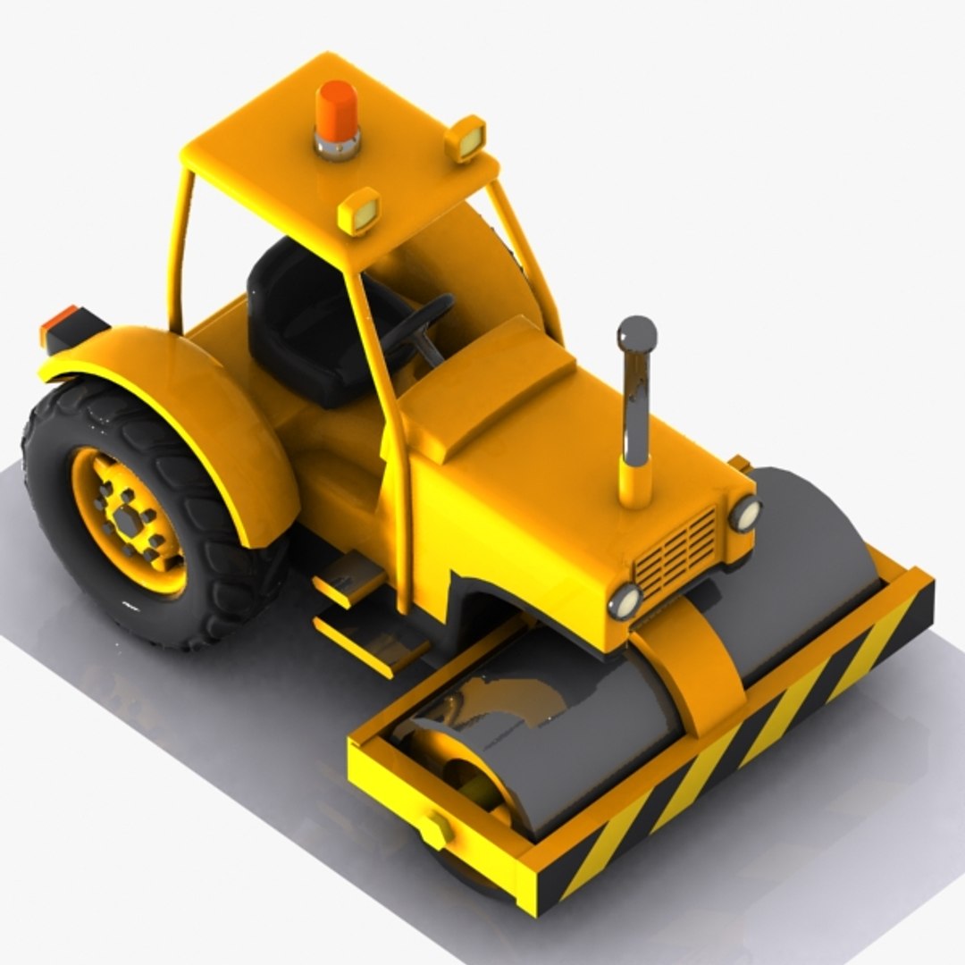 3d Cartoon Road Roller