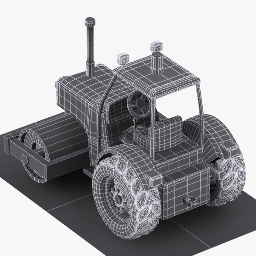 3d Cartoon Road Roller