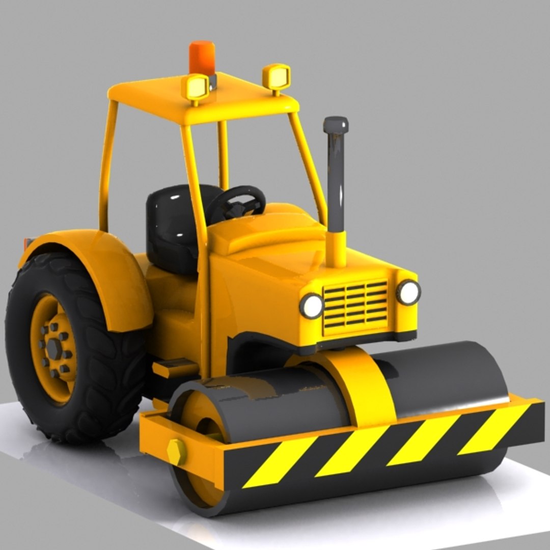 3d Cartoon Road Roller