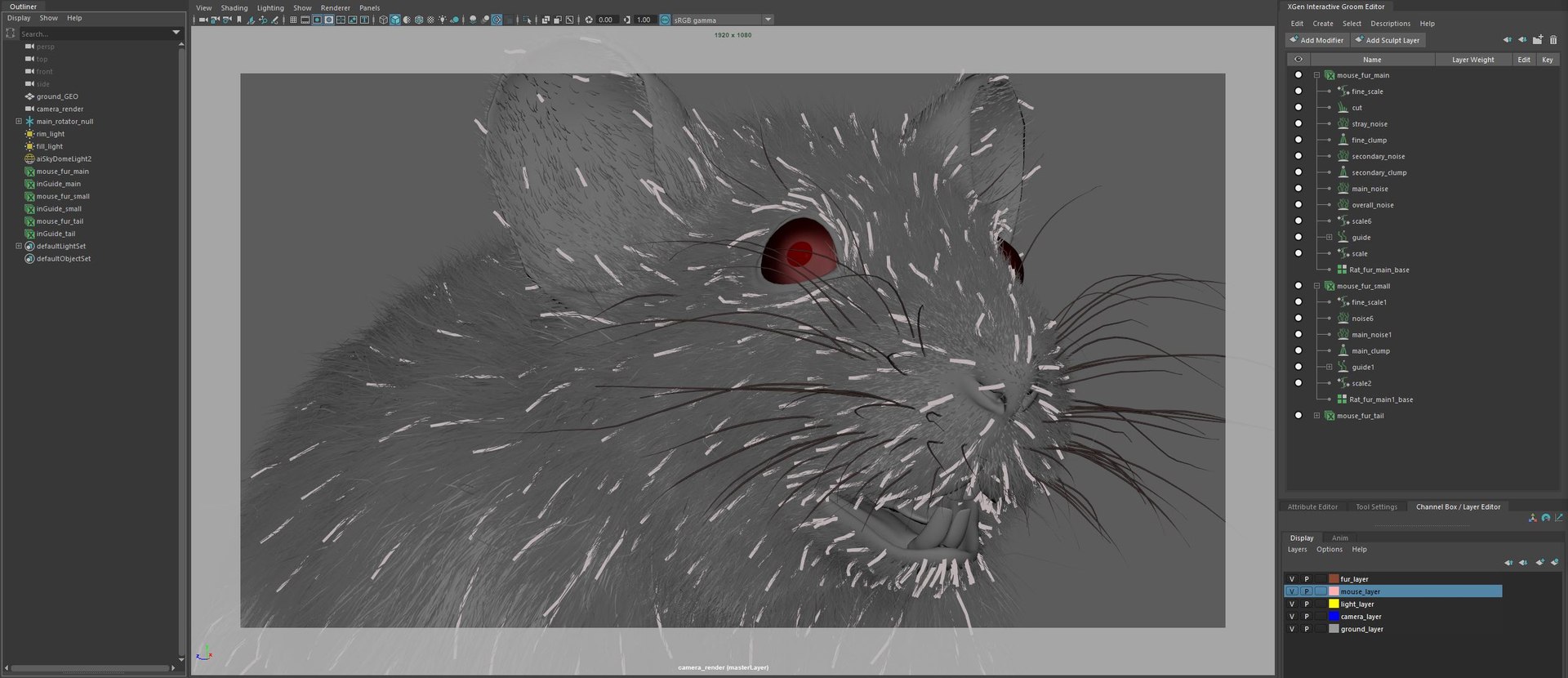 3D white mouse fur hair model - TurboSquid 1671898