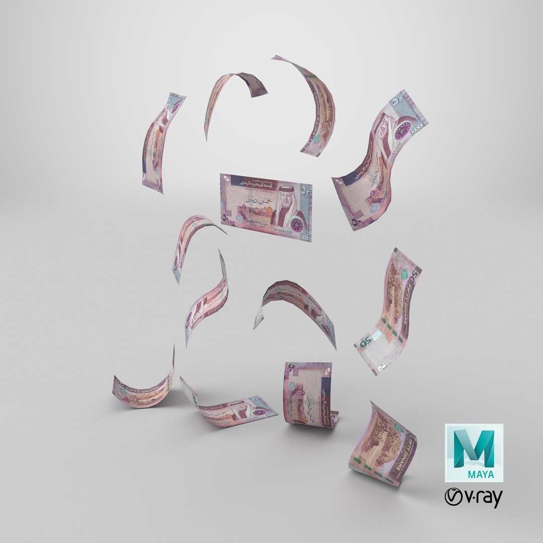 Jordan 50 Dinars Falling Notes 3D Model - TurboSquid 2517344