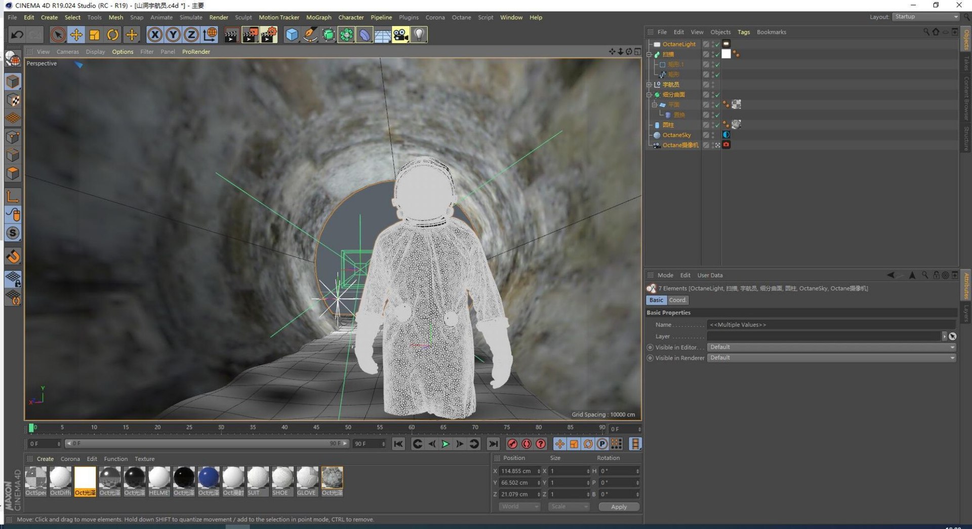 3D Cave Tunnel Rock Cave Tunnel Mountain Undercurrent Creek Tunnel Track Mining Hole Cave Tunnel ...