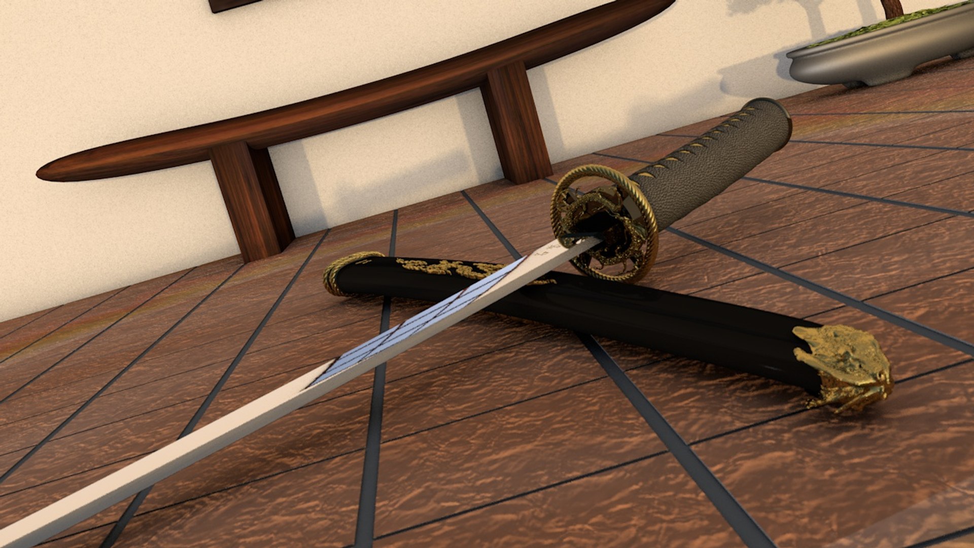 3D Model Katana Sword - TurboSquid 1448068