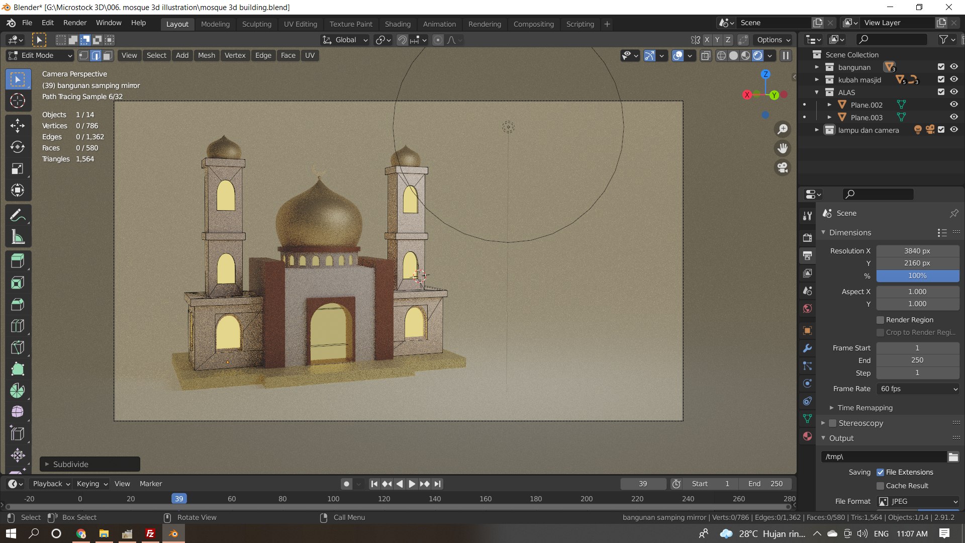 3D Mosque 3d Building Simple - TurboSquid 1749813