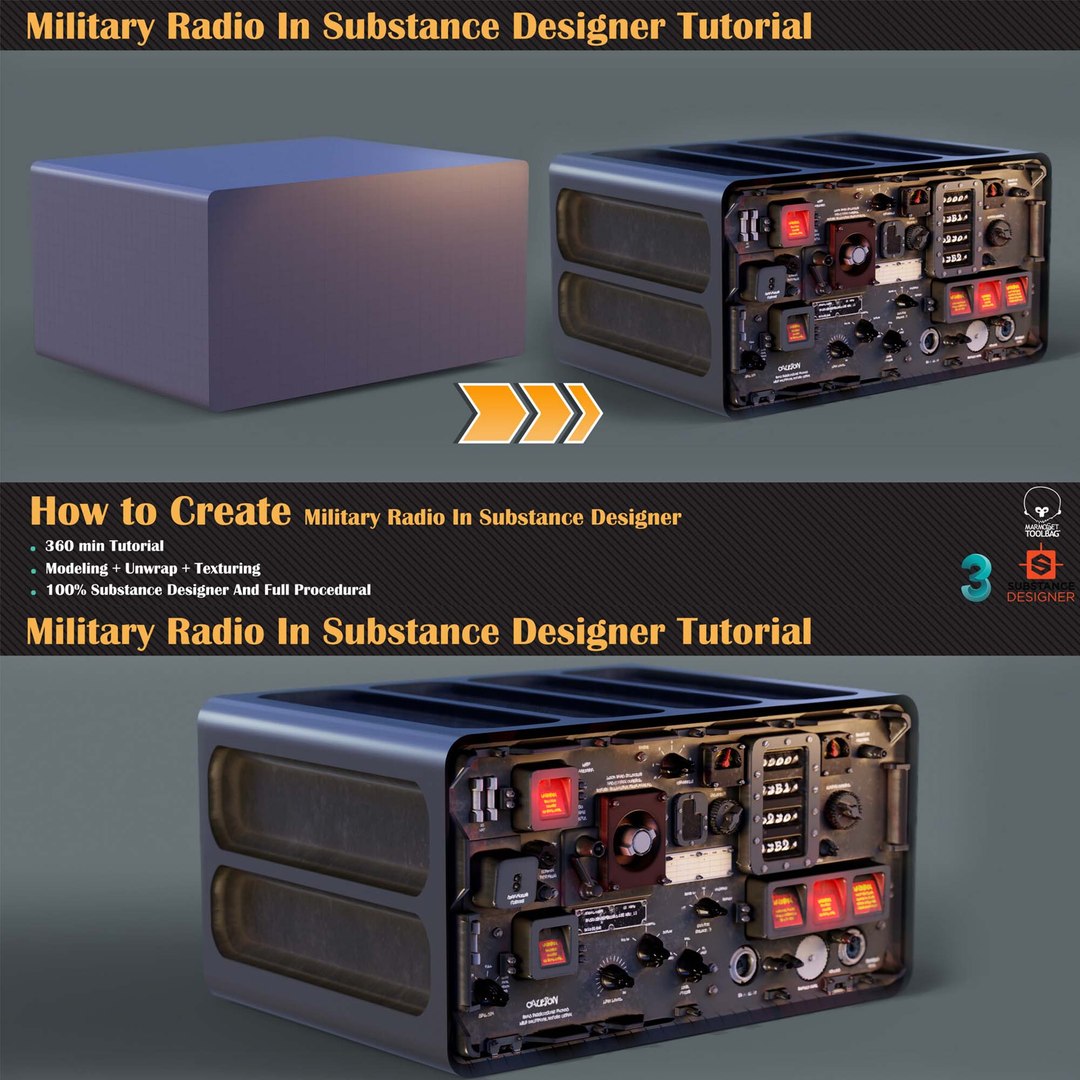 Military Radio In Substance Designer Tutorial 3D Model - TurboSquid 2269782