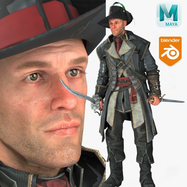 Modelo 3D de personagem realista Rigged Western Warrior Man-Jack Modelo ...