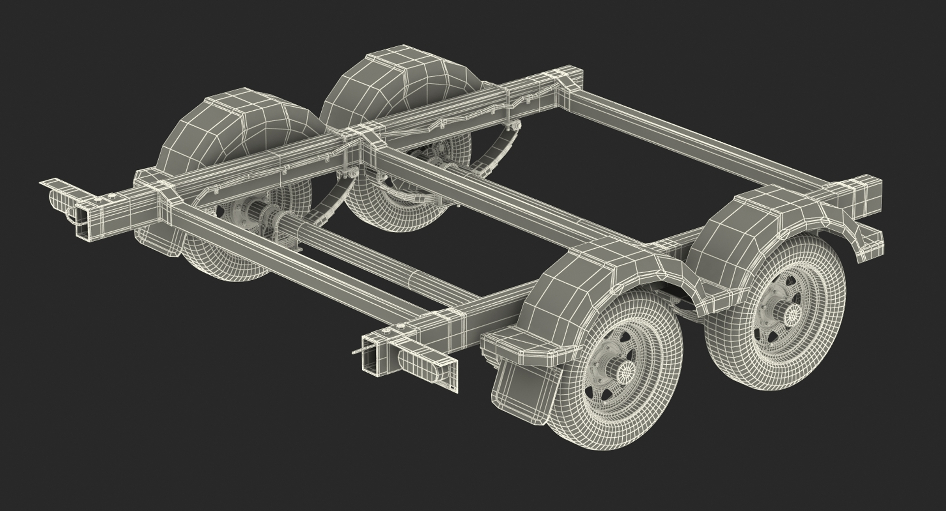 3D Trailer Chassis Model - TurboSquid 1221523