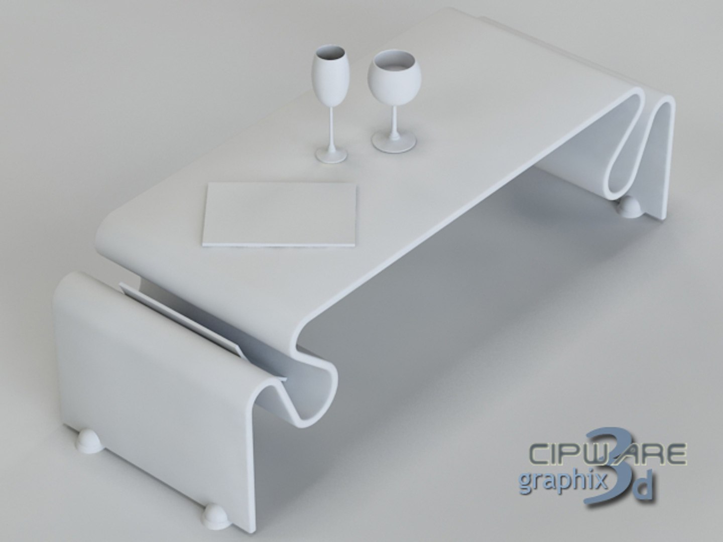 3d model italian design glass table