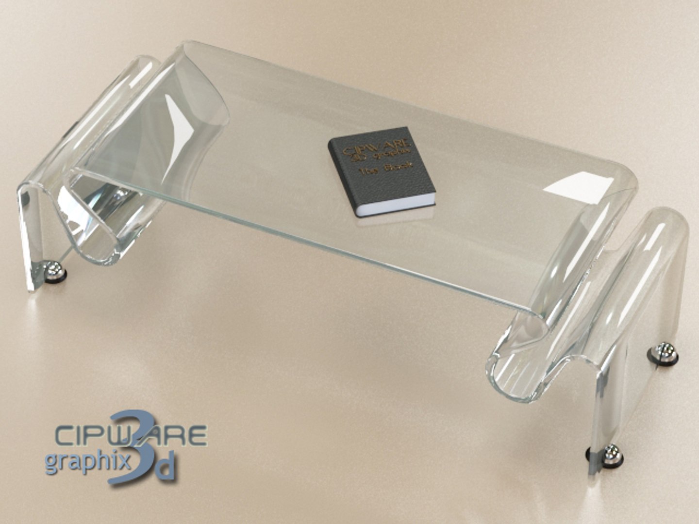 3d model italian design glass table