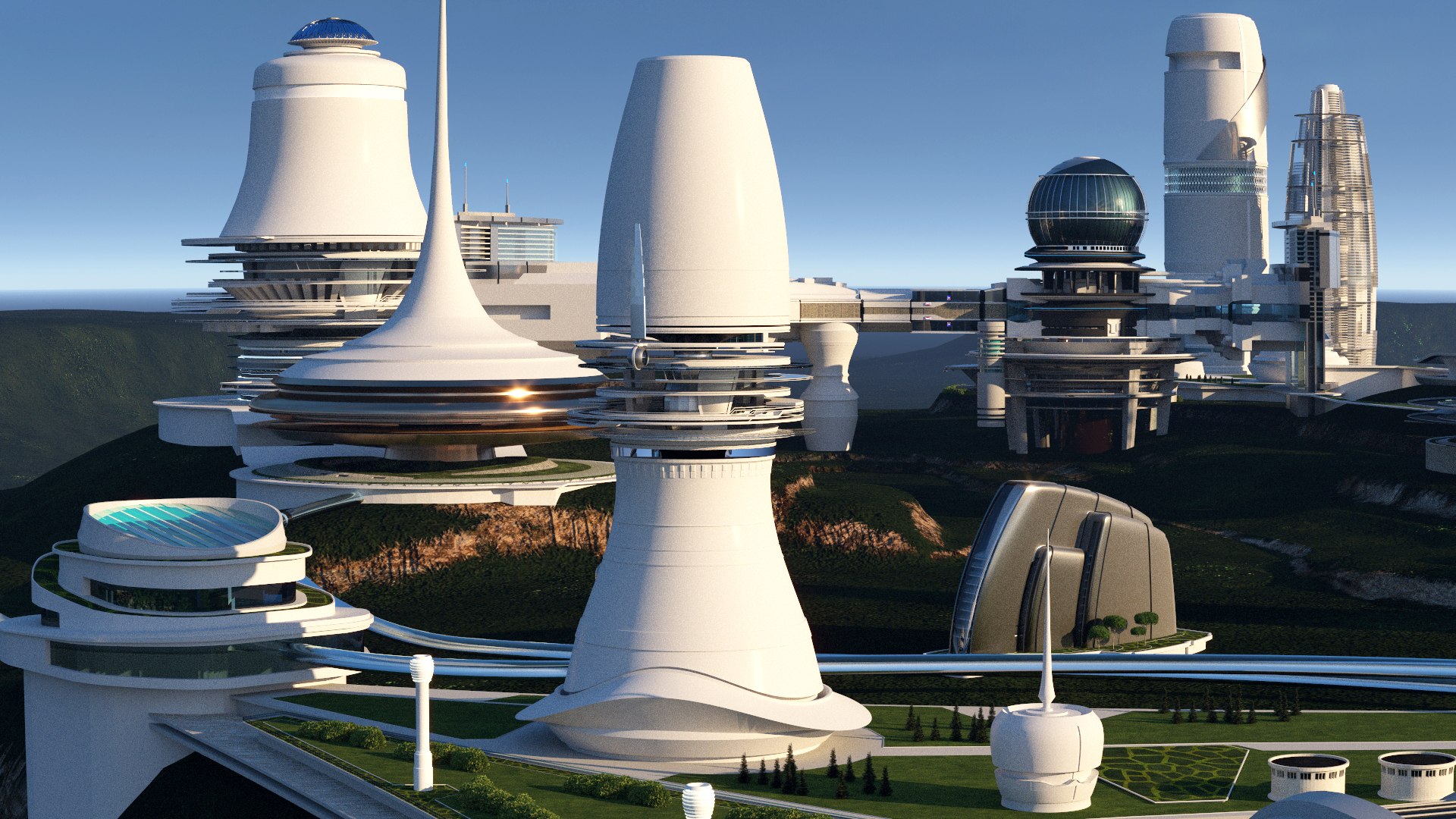 3D Future City Plato - TurboSquid 1990887