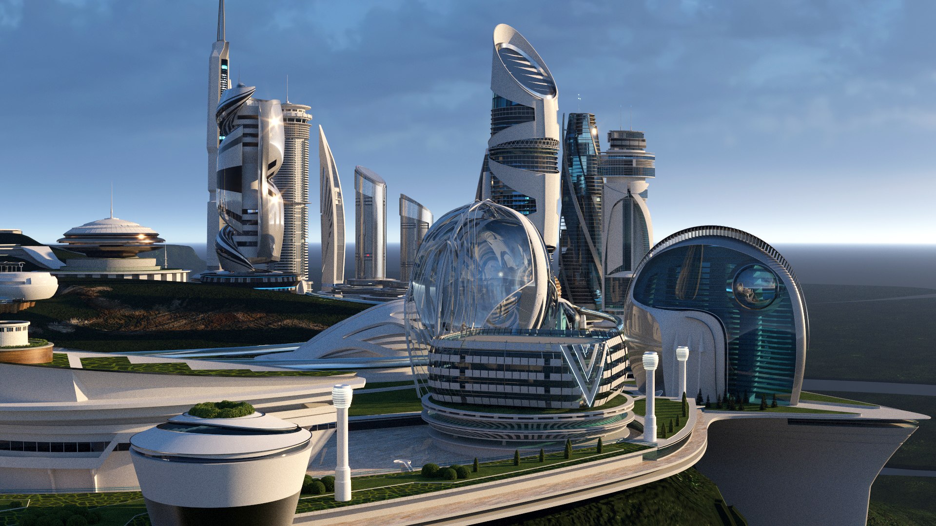 3D Future City Plato - TurboSquid 1990887
