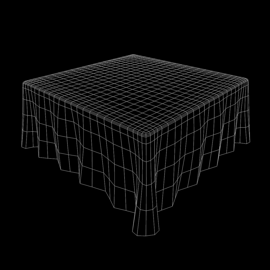 Tablecloth Table Square 3d Model