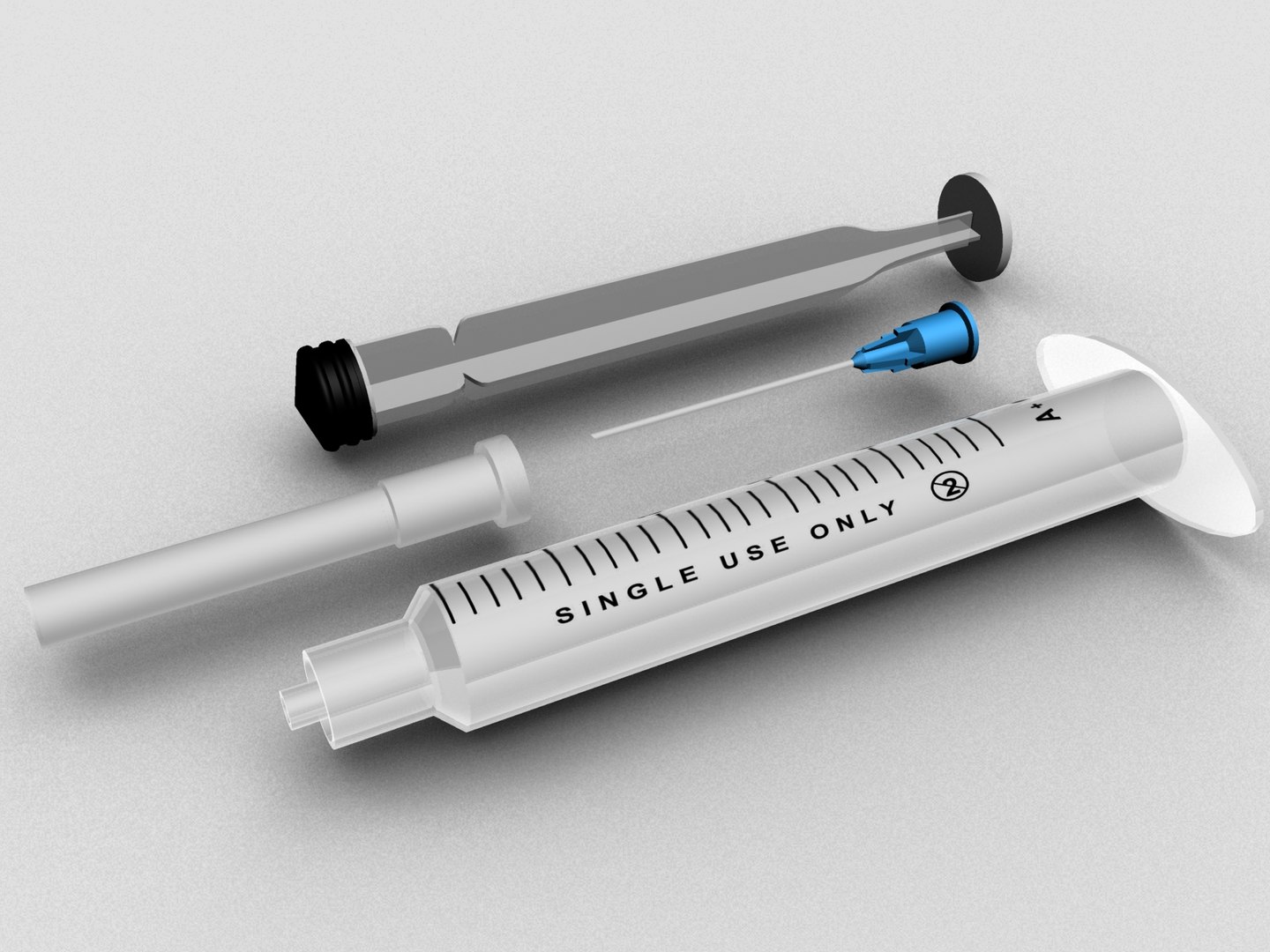 Syringe Intravenous Canula 3d Model