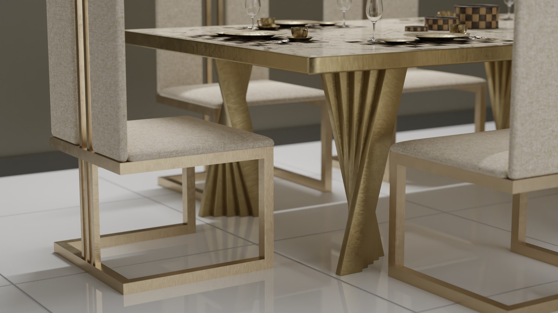 3D Model Dining Table 02 - TurboSquid 2003500
