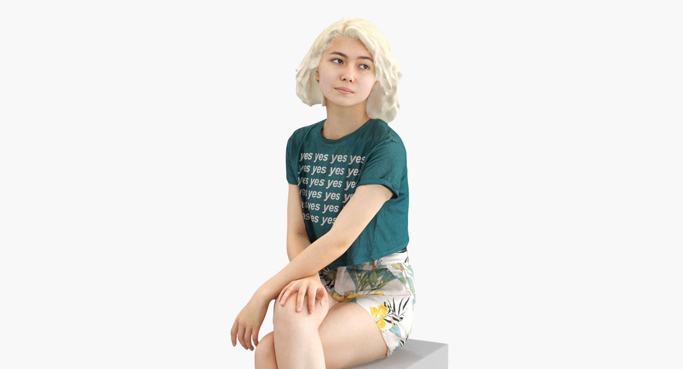 3D Riley Casual Summer Sitting Idle Pose 02 - TurboSquid 1930652