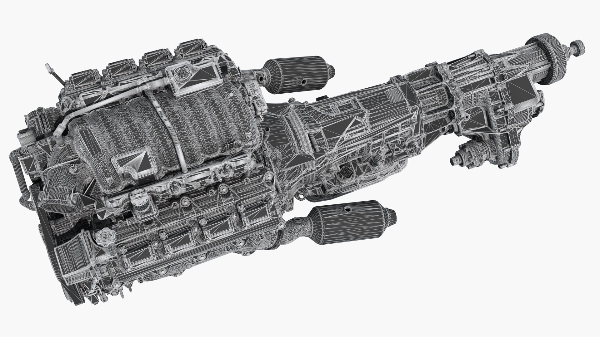 Engine With Transmission 3D Model - TurboSquid 2052515