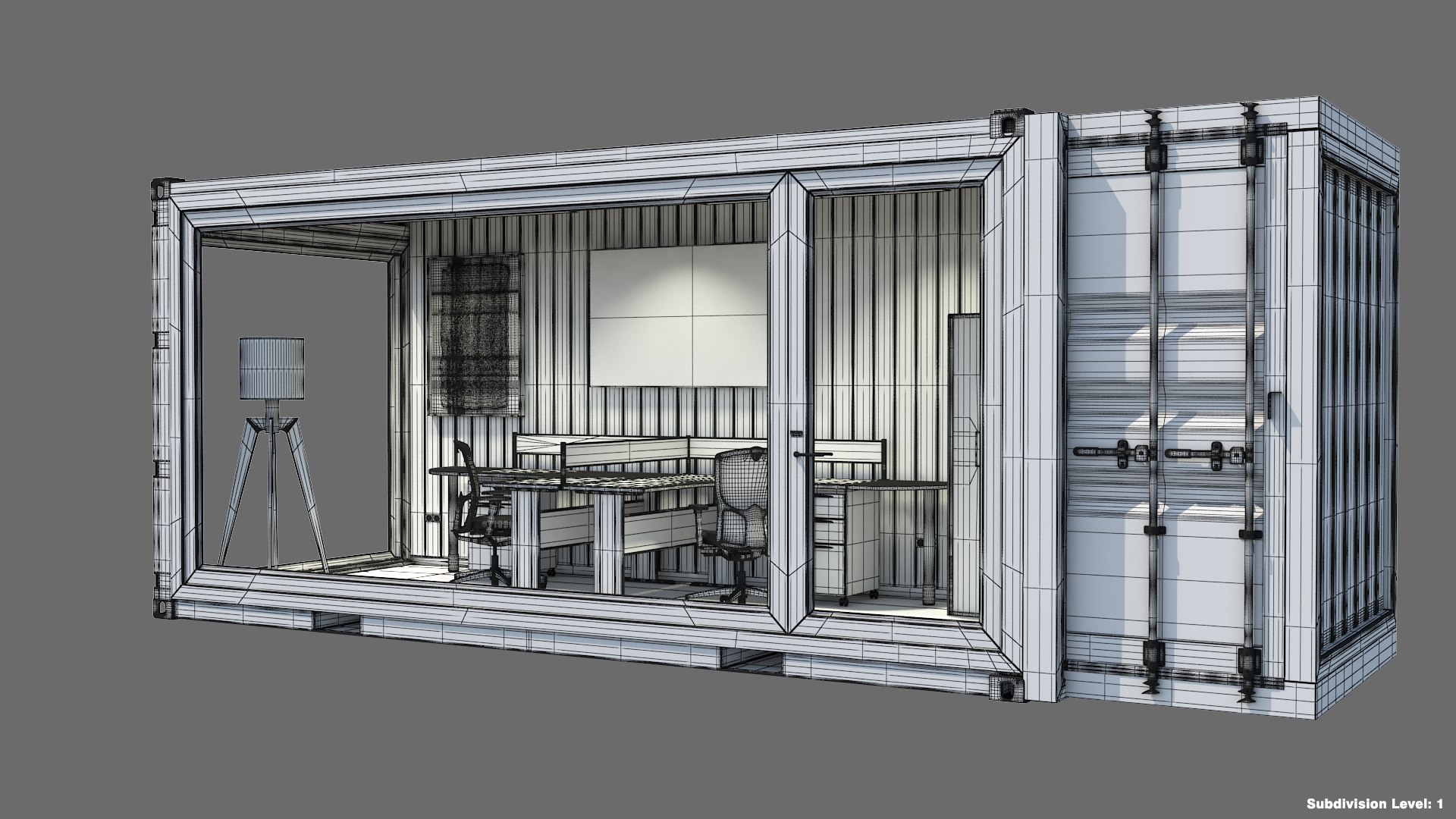 3D Model Office Container 3 - TurboSquid 1800185