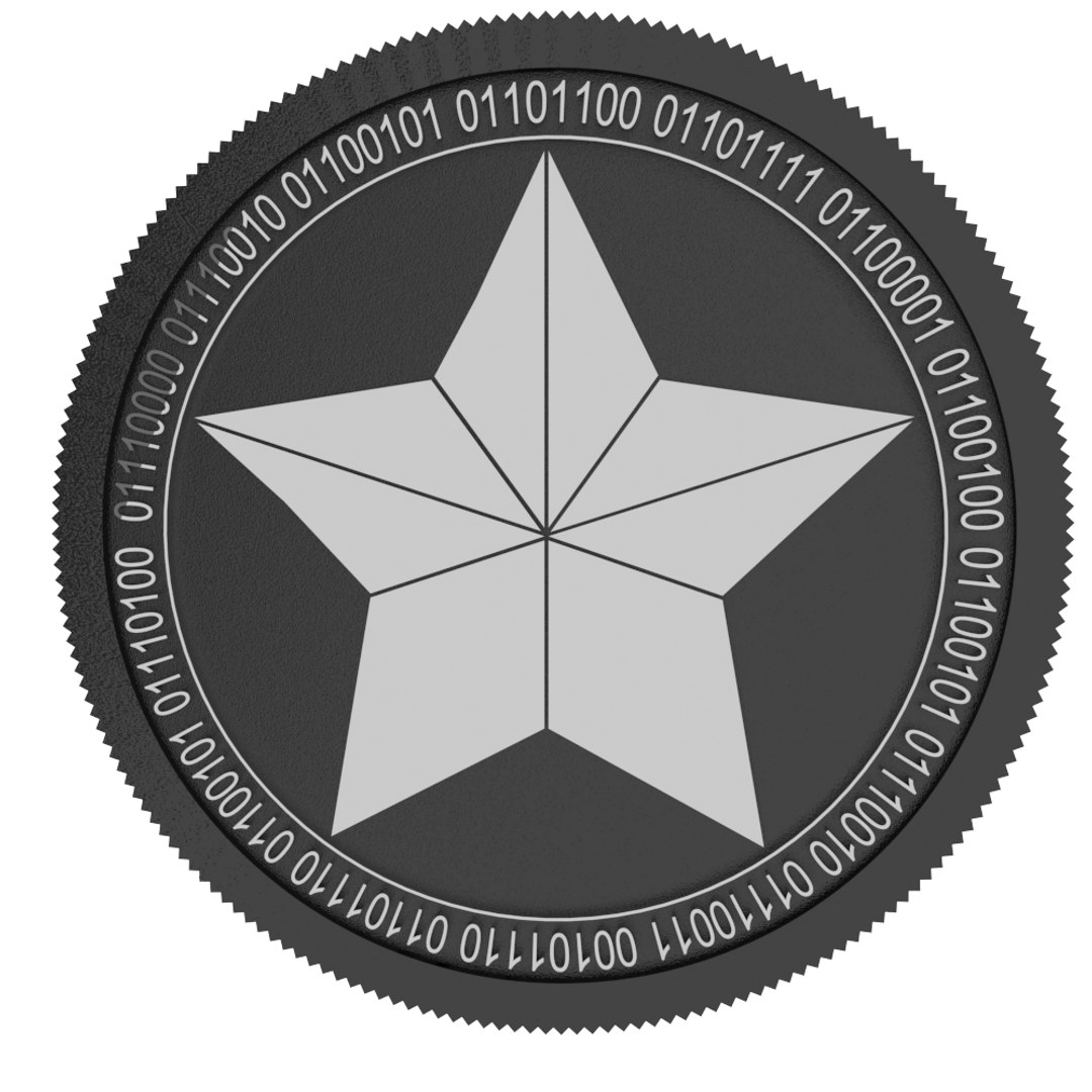 3D tokenstars black coin model - TurboSquid 1628463
