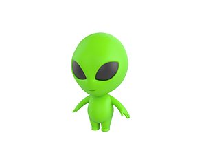 3d green alien