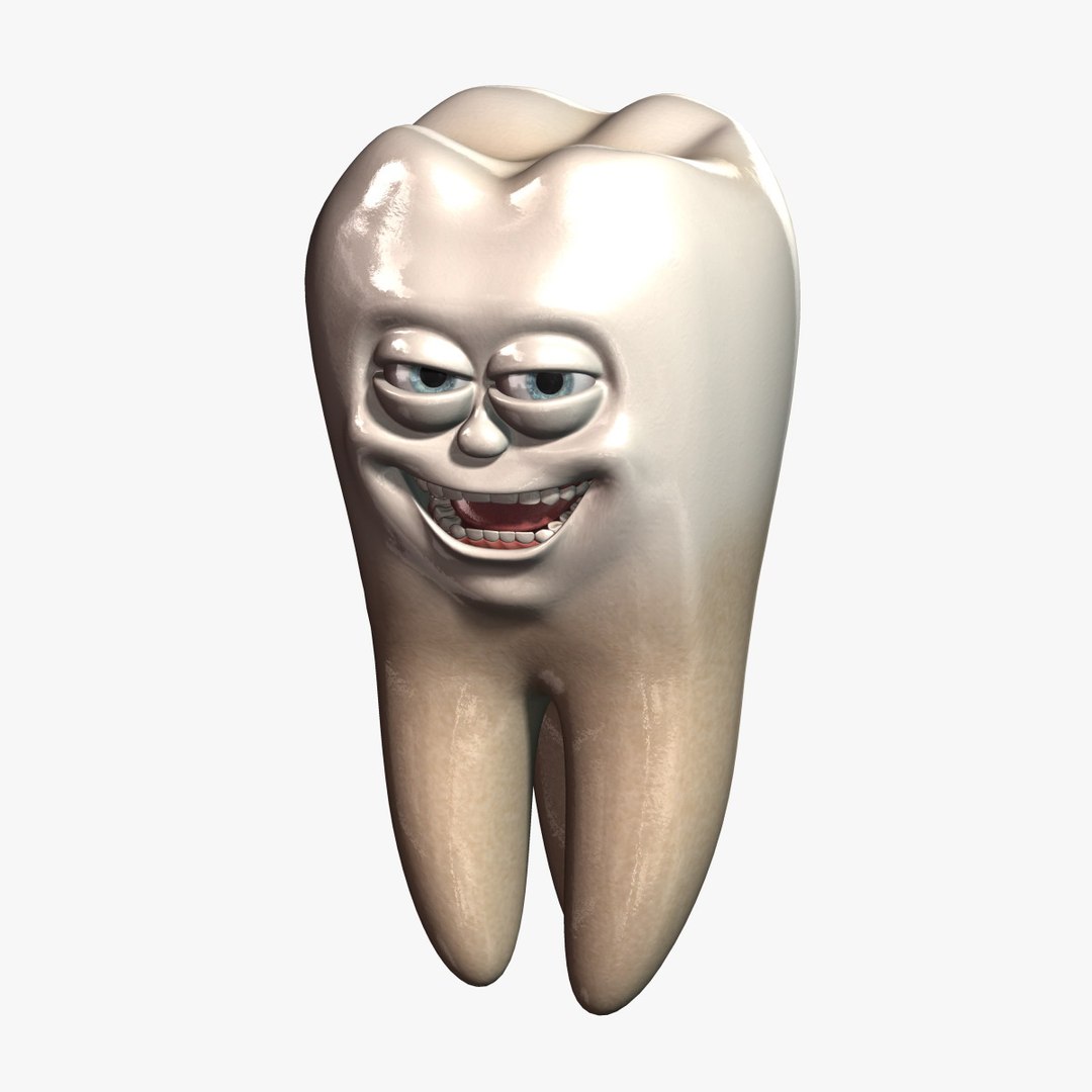3d model tooth cartoon character