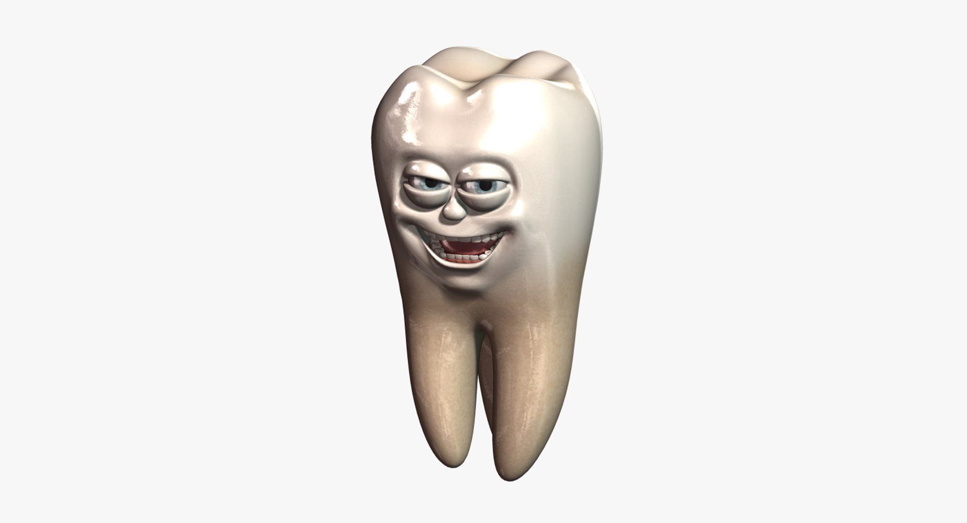 3d Model Tooth Cartoon Character