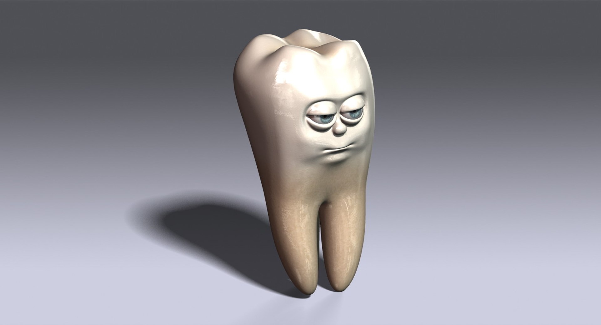 3d Model Tooth Cartoon Character