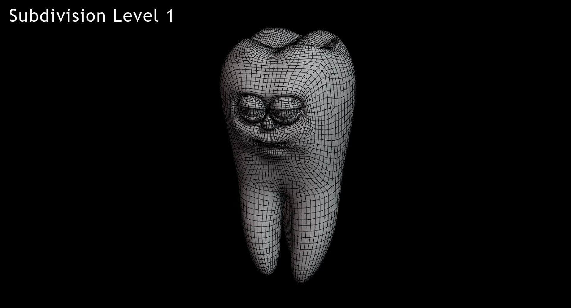 3d Model Tooth Cartoon Character