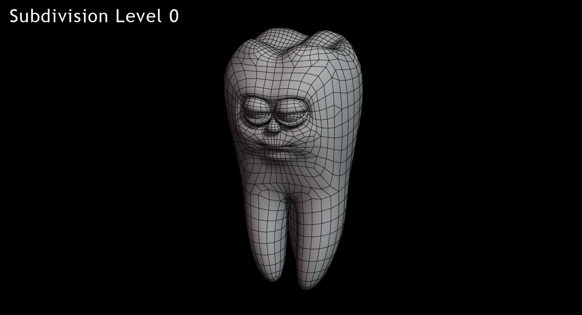 3d Model Tooth Cartoon Character