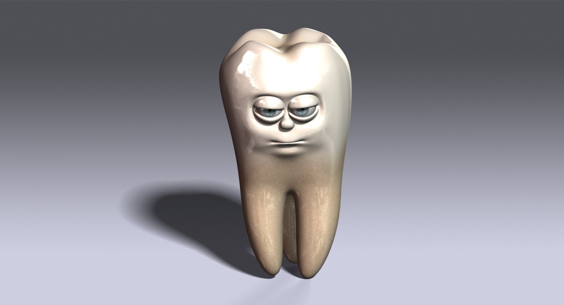 3d Model Tooth Cartoon Character