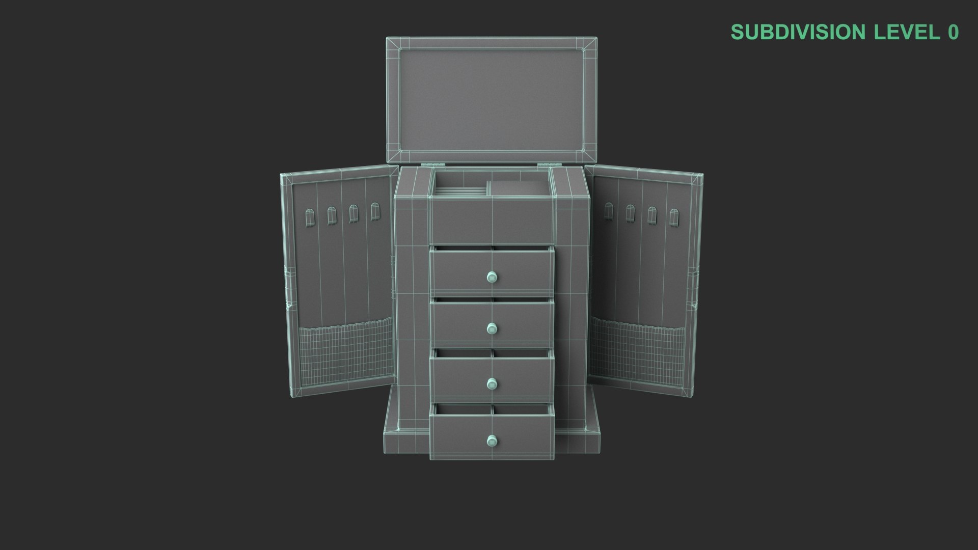 3D Wooden Jewelry Cabinet Model - TurboSquid 2336554