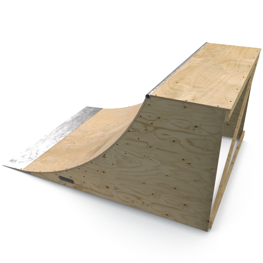 3d model of quarter pipe skate ramp