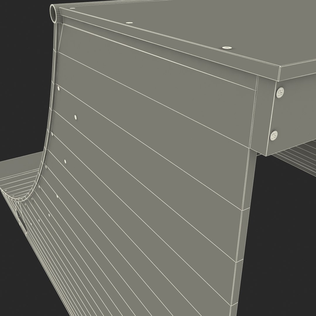 3d model of quarter pipe skate ramp