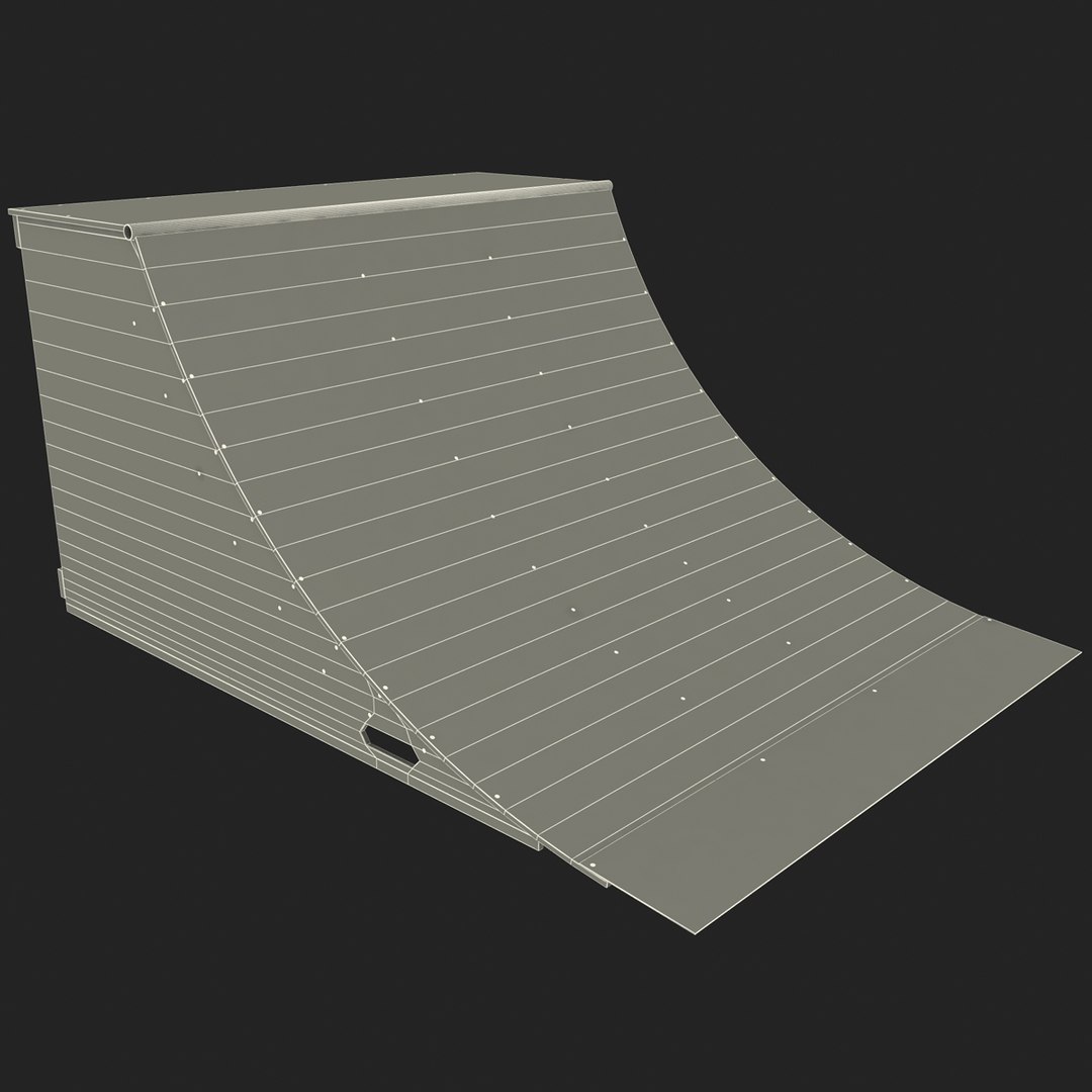 3d model of quarter pipe skate ramp