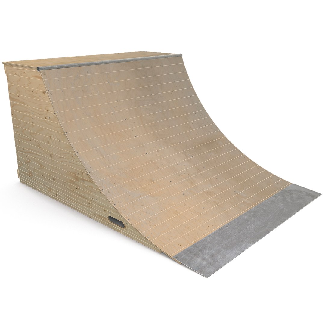 3d model of quarter pipe skate ramp