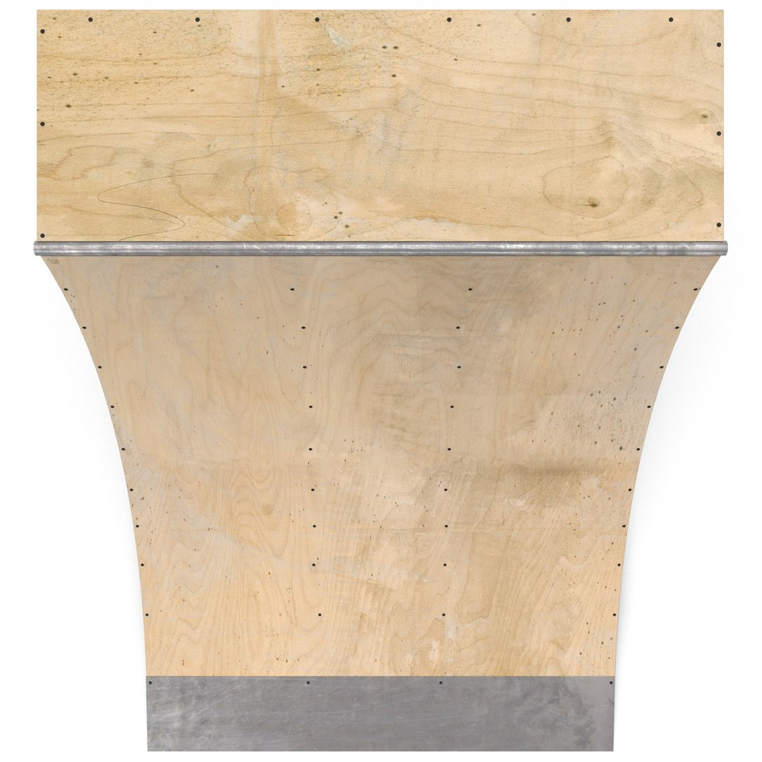 3d model of quarter pipe skate ramp