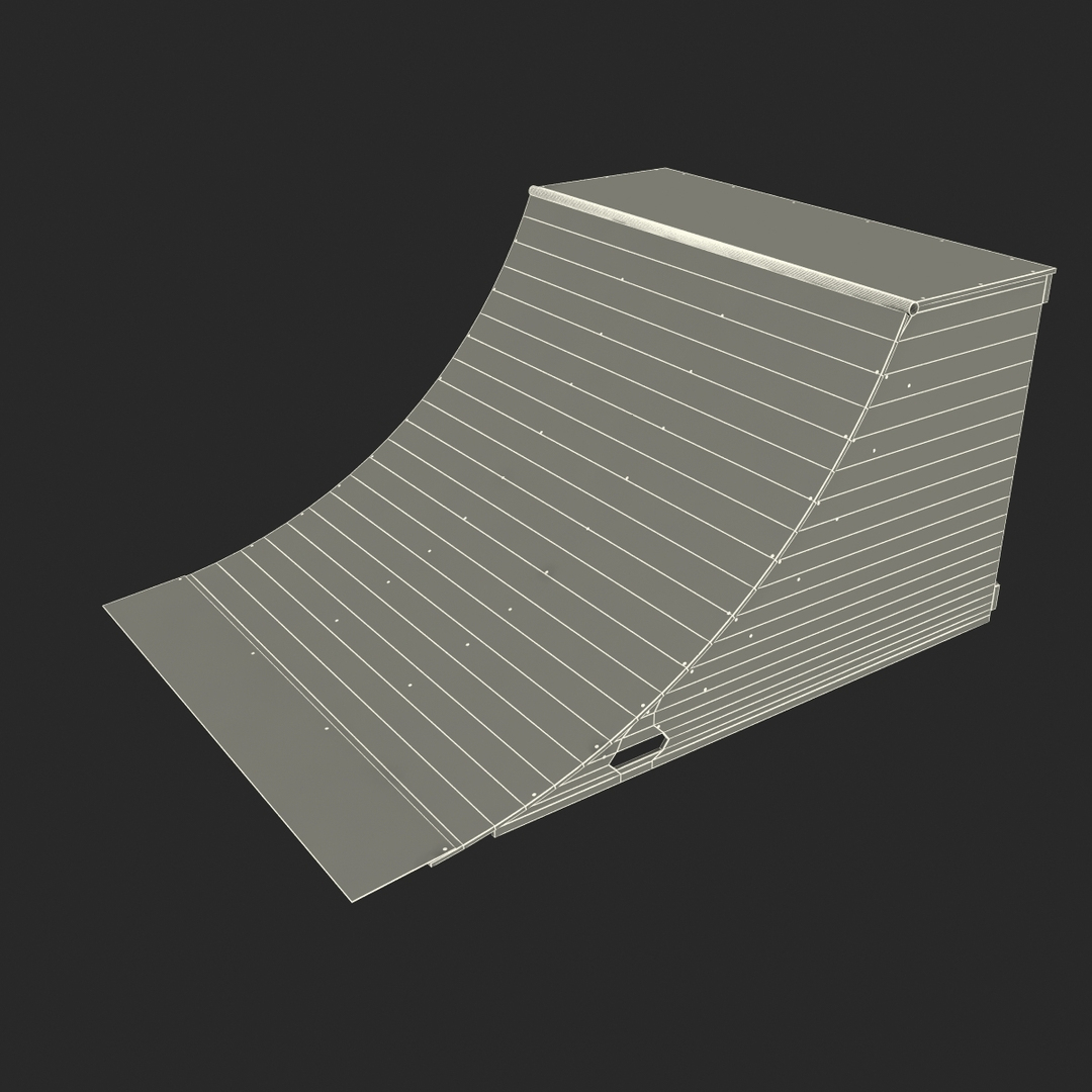 3d Model Of Quarter Pipe Skate Ramp