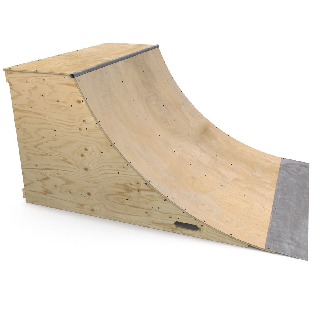 3d model of quarter pipe skate ramp