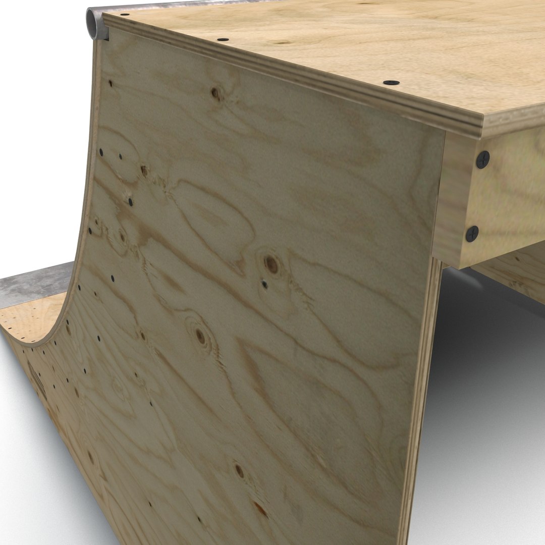 3d model of quarter pipe skate ramp