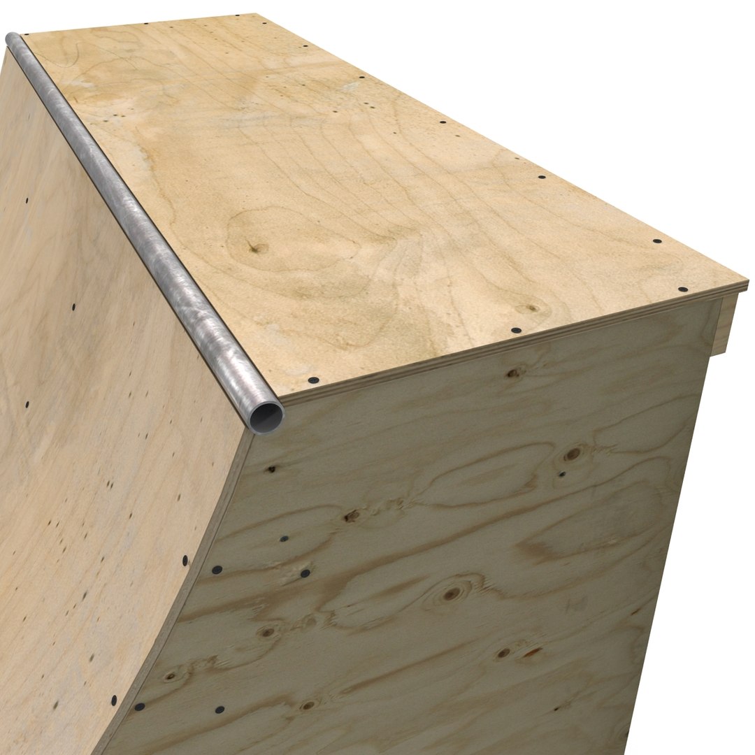 3d model of quarter pipe skate ramp