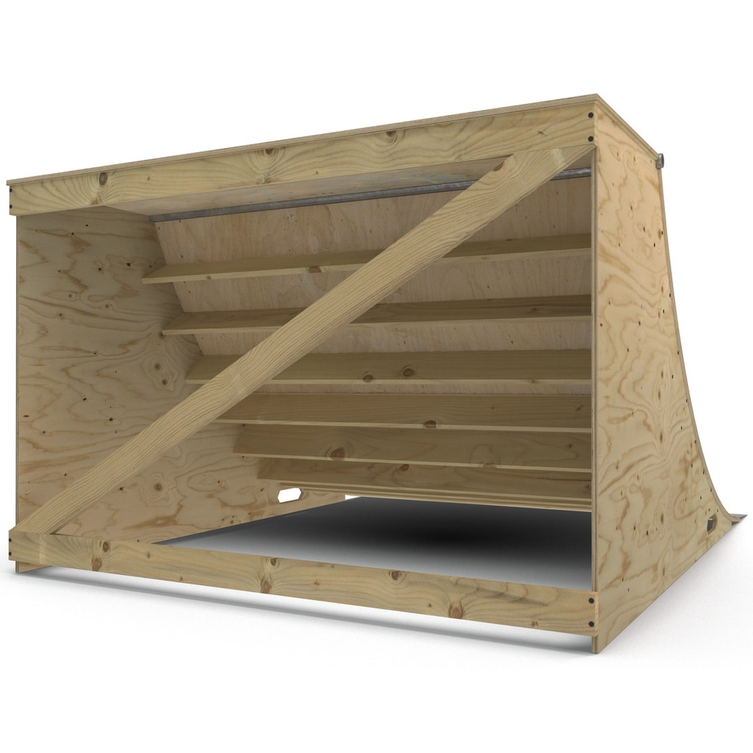 3d model of quarter pipe skate ramp