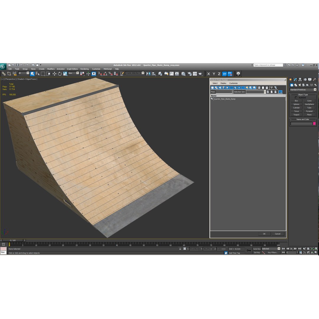 3d model of quarter pipe skate ramp