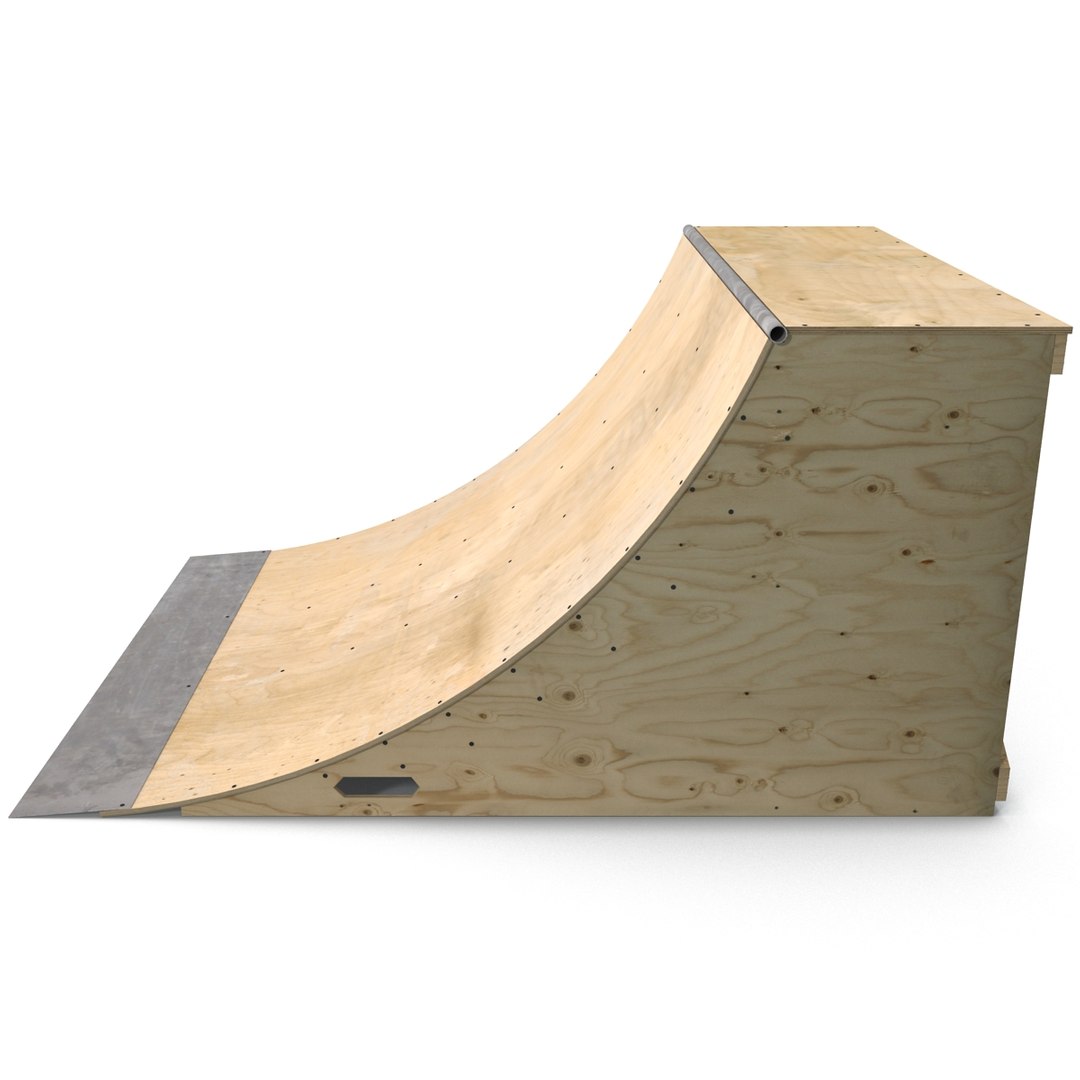 3d Model Of Quarter Pipe Skate Ramp